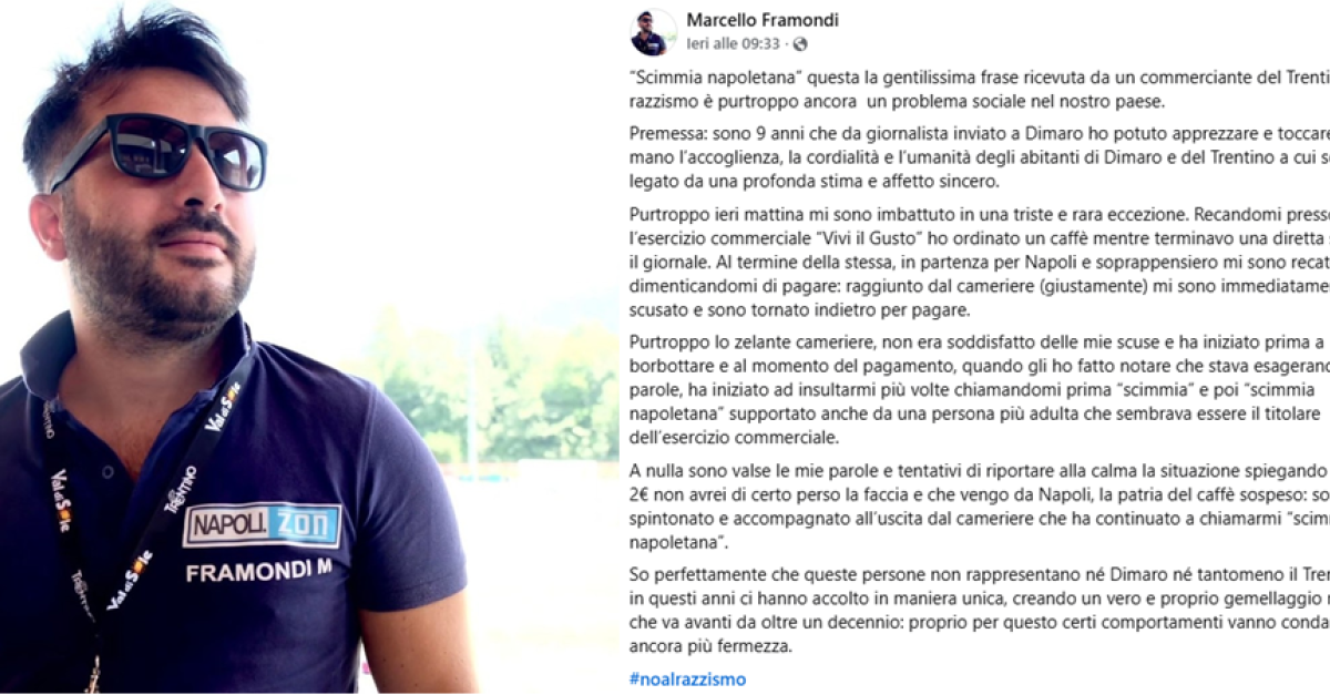 "Scimmia napoletana". Il giornalista Marcello Framondi denuncia ...
