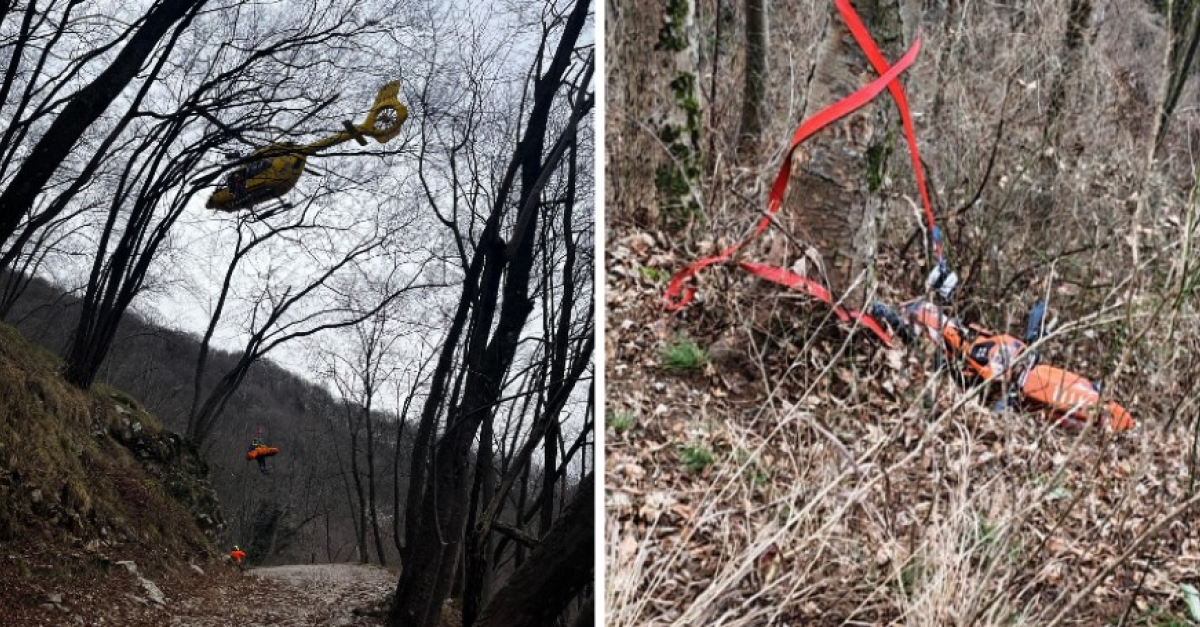 Sul sentiero con la moto da cross, cade e vola per 15 metri in una ...