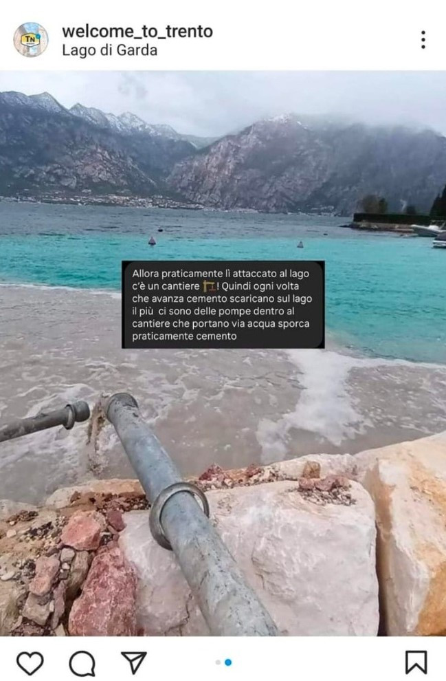 “Cemento” nel lago di Garda? L'immagine gira sui social, ma la realtà è ...